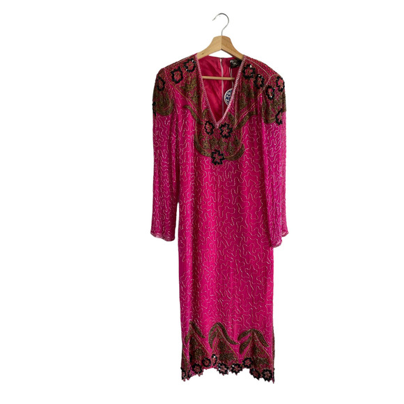 pinky creations | Dresses | Vintage Pinky Creations Pink Sequin Dress ...